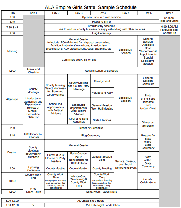 2025 ALA Empire Girls State Orientation Information | American Legion ...