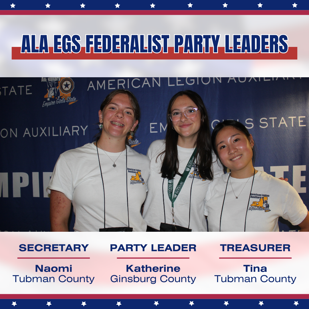Tuesday, July 1: Committees, Campaigns, and Community | American Legion Auxiliary Empire Girls State